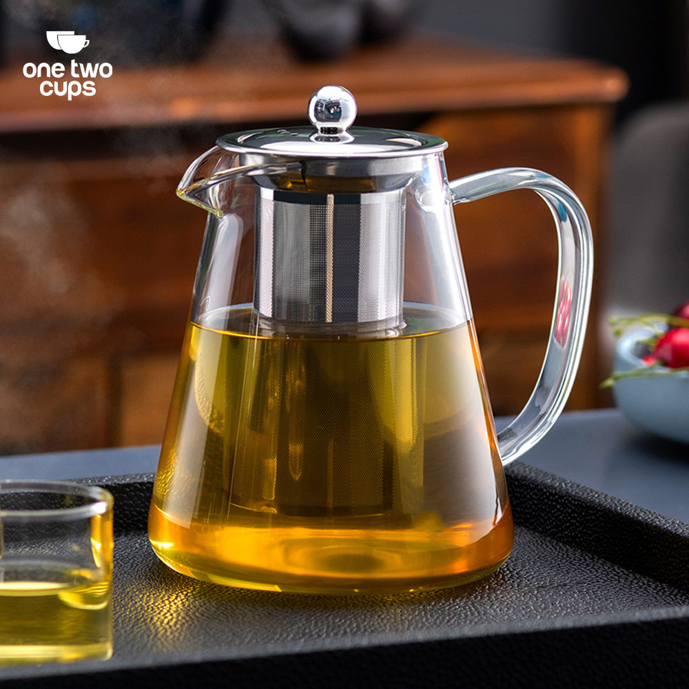 Jual One Two Cups Teko Teh Kaca Teapot Glass Tahan Panas Api with Saringan - TP-760 | Shopee ...