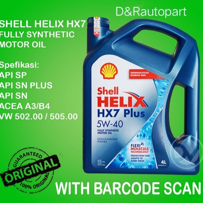Jual OLI SHELL HX 7 5W-40 KEMASAN GALON(4 LITER) | Shopee Indonesia