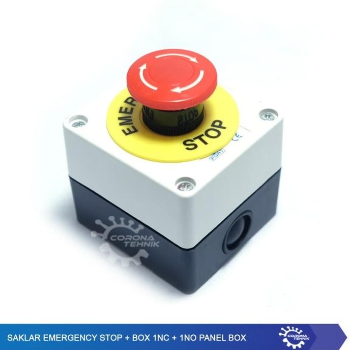 Product image BEST QUALITY SAKLAR EMERGENCY STOP + BOX 1NC + 1NO PANEL BOX