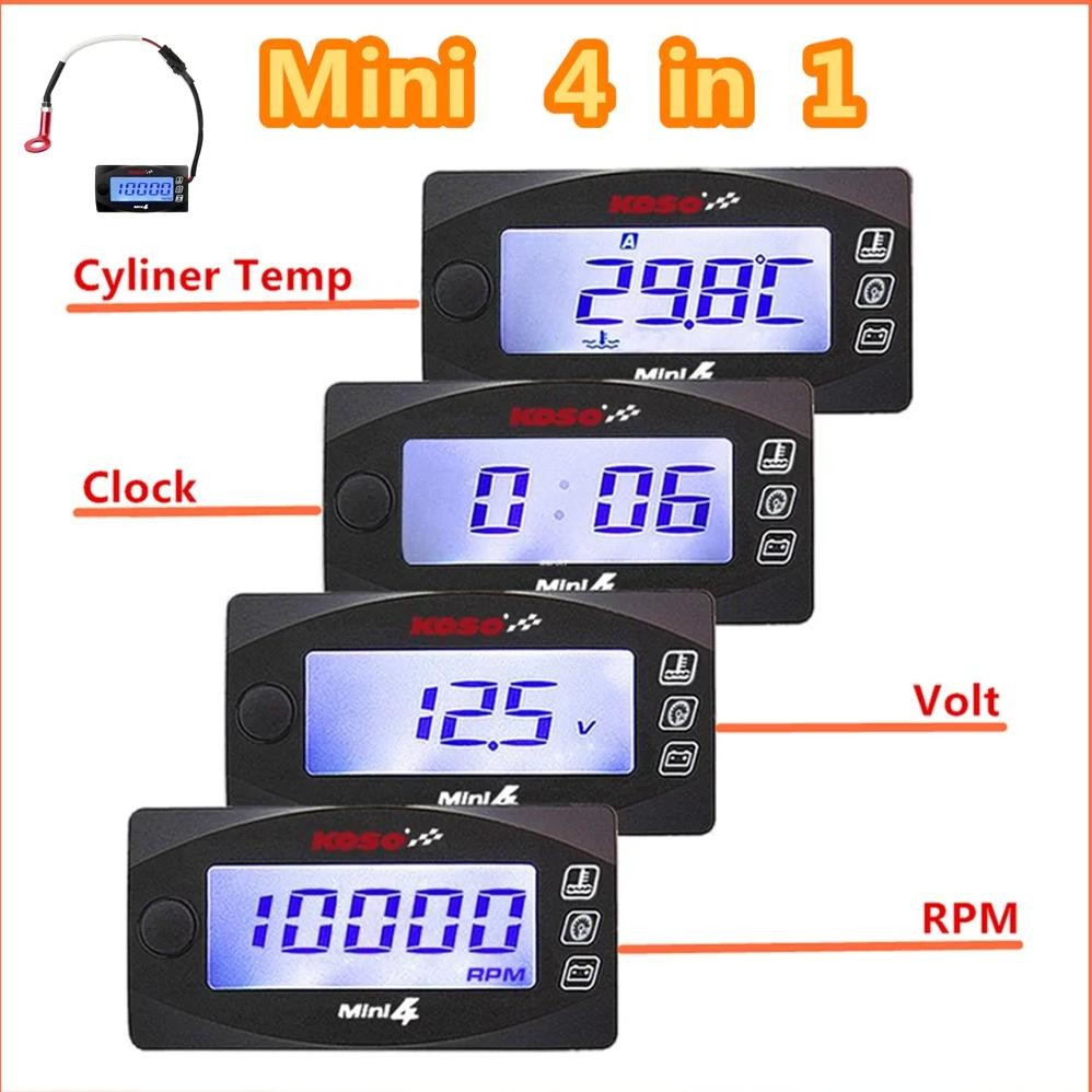 Jual Koso 4 In 1 Cylinder Temperature Display Meter Motorcycles Cylinder Temperature Voltmeter ...