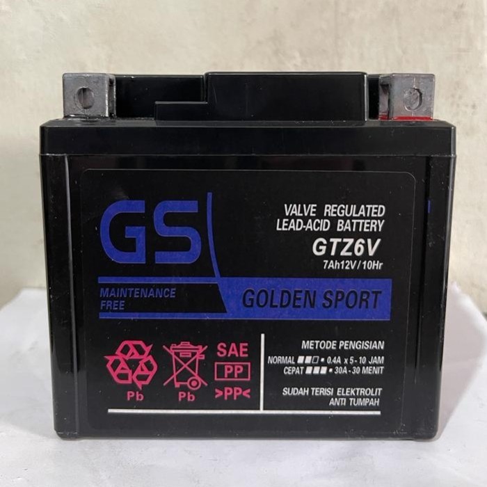 Jual Aki Motor CB150R, CBR 150, PCX, New Sonic GTZ6V / GTZ7S GS MF 12V/7Ah | Shopee Indonesia