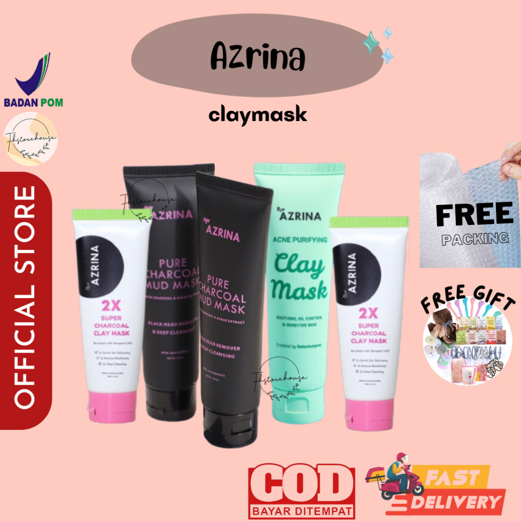 Jual [ FHSTORE ] Azrina SUPER 2X CHARCOAL AZRINA PURE CHARCOAL MUD MASK ...