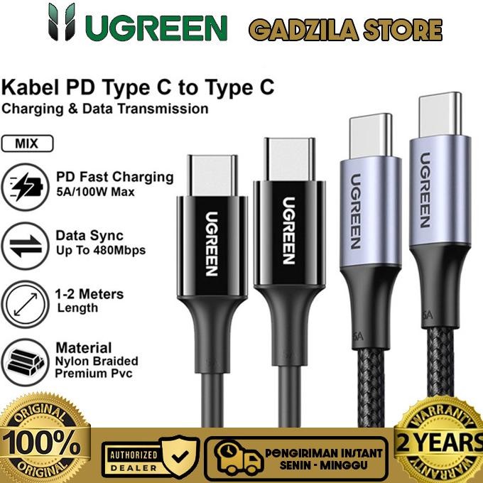 Jual ori - ugreen kabel data charger usb type c to type c for android iphone 15 pro max samsung ...