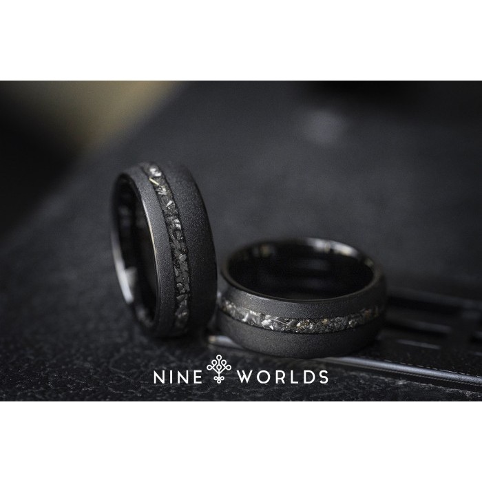 Jual Nine Worlds Ring cincin Meteorite TUNGSTEN sandblasted limited ...