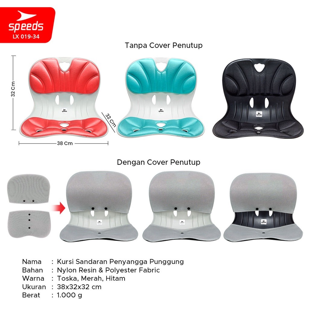 Jual SPEEDS Kursi Plastik Sandaran Kursi Punggung Chair Penyangga ...