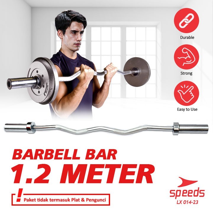 Jual SPEEDS STICK BARBEL 120cm STICK DUMBELL CHROME BAR EZ Curl Bar ...
