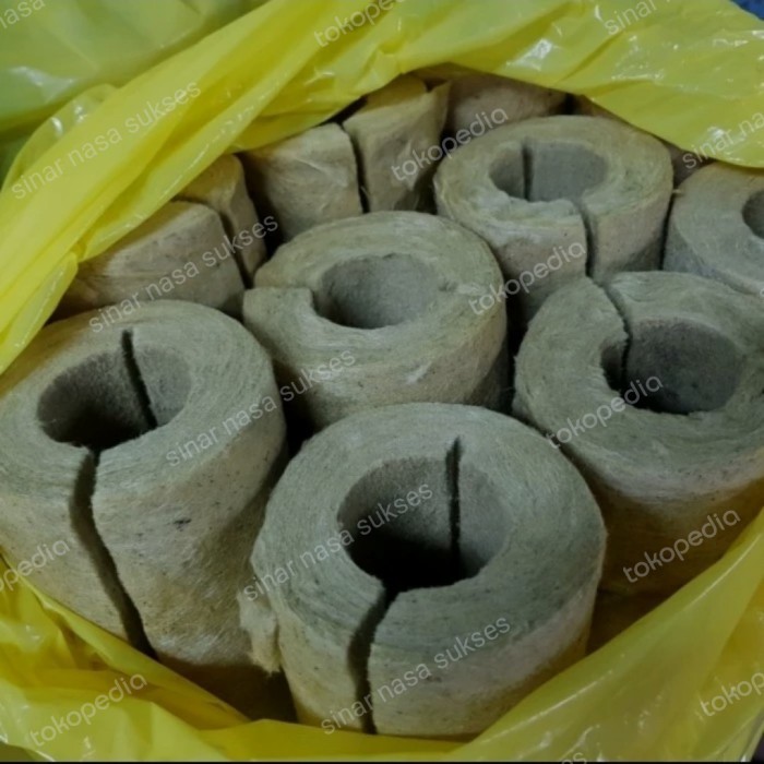 Jual Rockwool pipa batangan 4" inch x 25mm Rockwool pipa isolasi ...