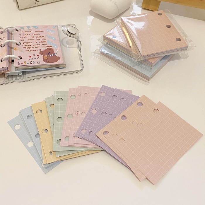 Jual Mini Loose Leaf 3 Rings Pastel Color - Grid | Shopee Indonesia