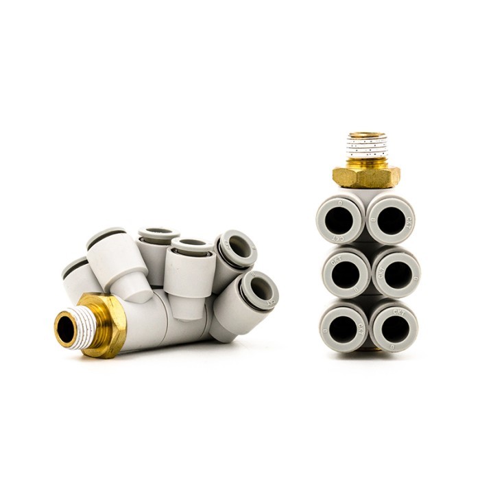 Jual SMC type fittings KQ2ZT type Triple branch universal male elbow ...