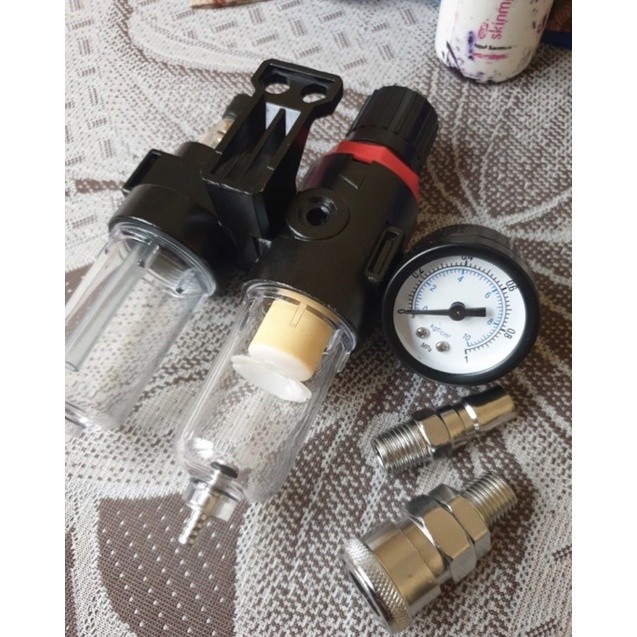 Jual filter kompresor 1set manometer coupler | Shopee Indonesia