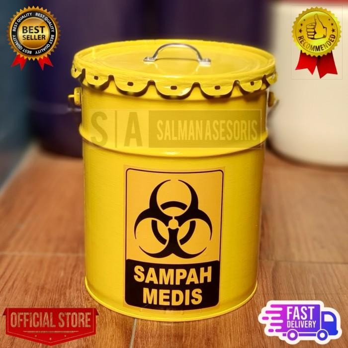 Jual Tempat Sampah Kaleng 20 Liter Medis / Non Medis Terlaris 100 % ...