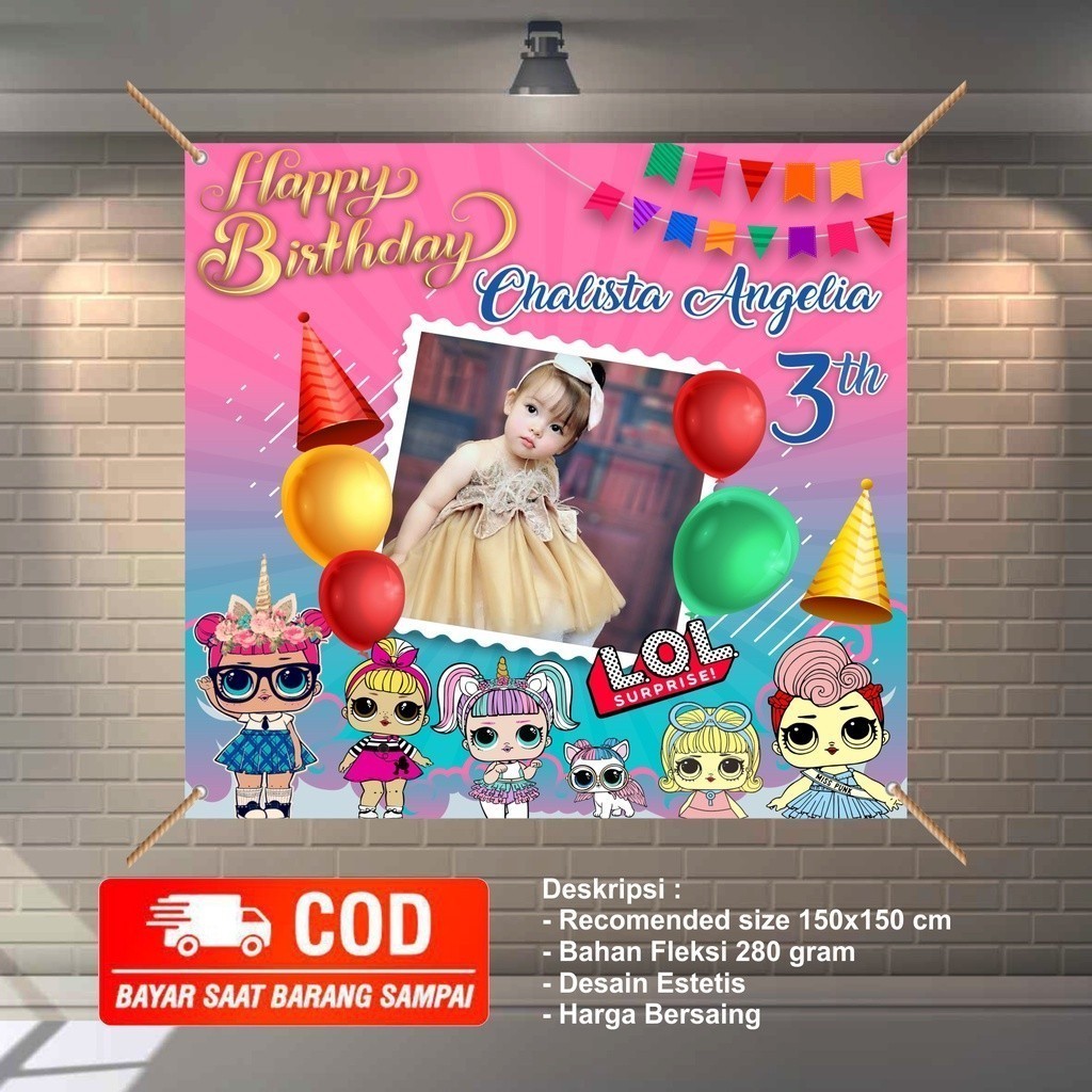 Jual Spanduk Ulang Tahun Anak LOL Karakter Lucu Murah | Shopee Indonesia