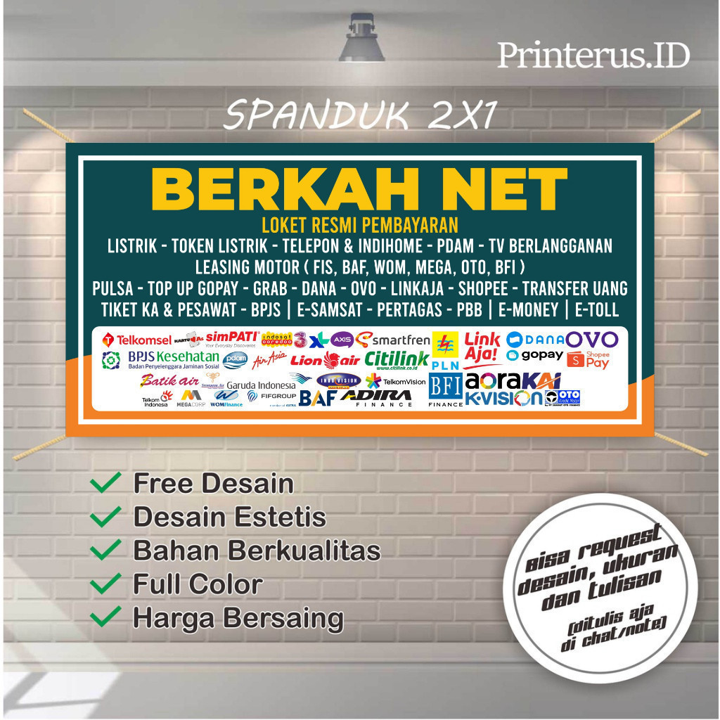 Jual AMBIL PROMO! Backdrop Loket Pembayaran Resmi 2x1m - Bahan Premium ...