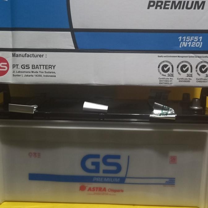 Jual Aki Mobil Battery Gs Astra Type Premium N120 115F51 12V 120Amp | Shopee Indonesia