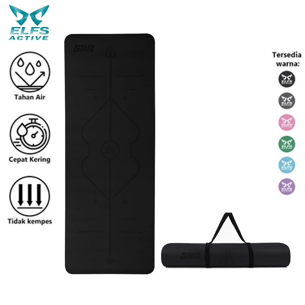 Jual ELFS ACTIVE Matras Yoga Karet 5 MM Premium PU Natural Rubber Mat ...
