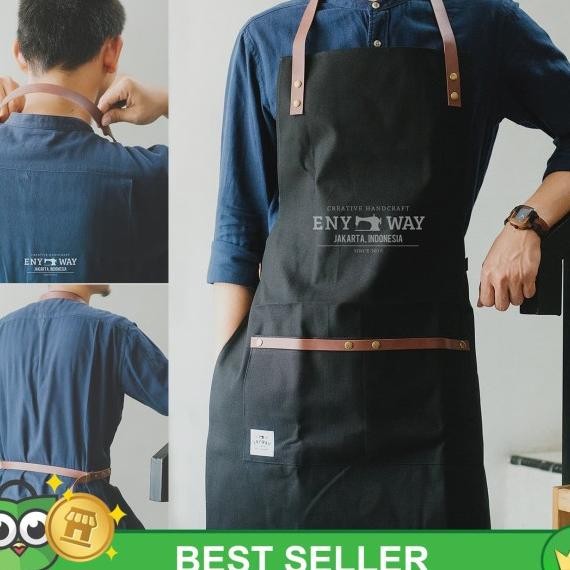 Jual Apron Canva And Ynthetic Leather Celeme Baritachef Bla | Shopee ...