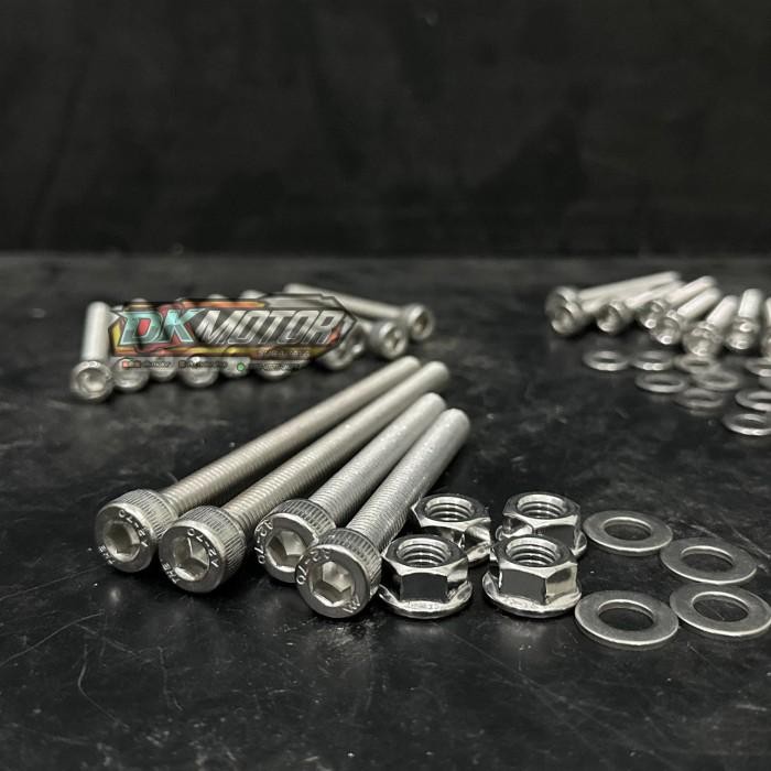 Jual Baut Mesin L Stainless THE Full set CB GL Megapro Tiger Original | Shopee Indonesia