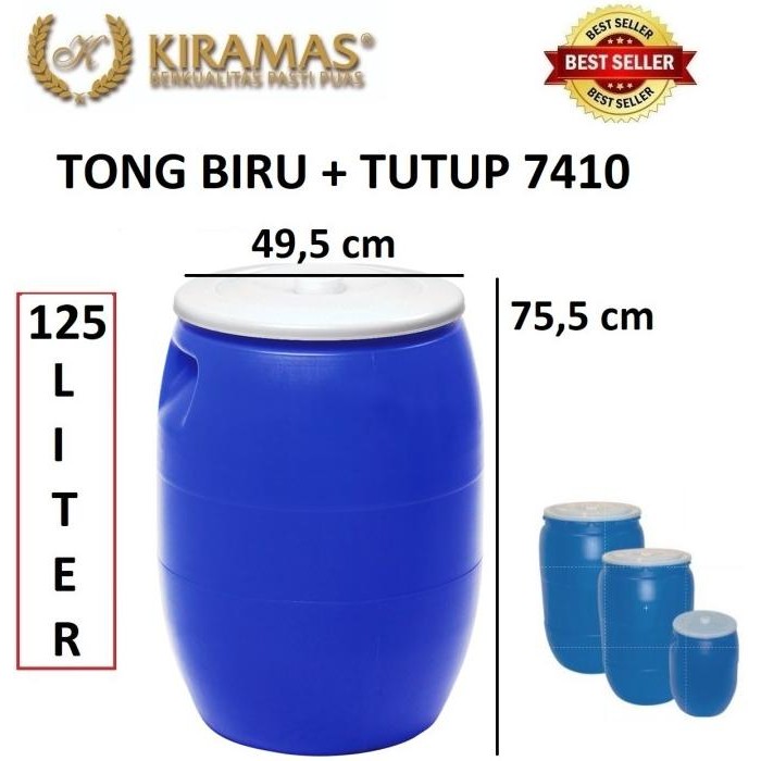 Jual Kiramas Tong Air / Tong Biru / Tong Sampah / Plastik 125 Liter ...