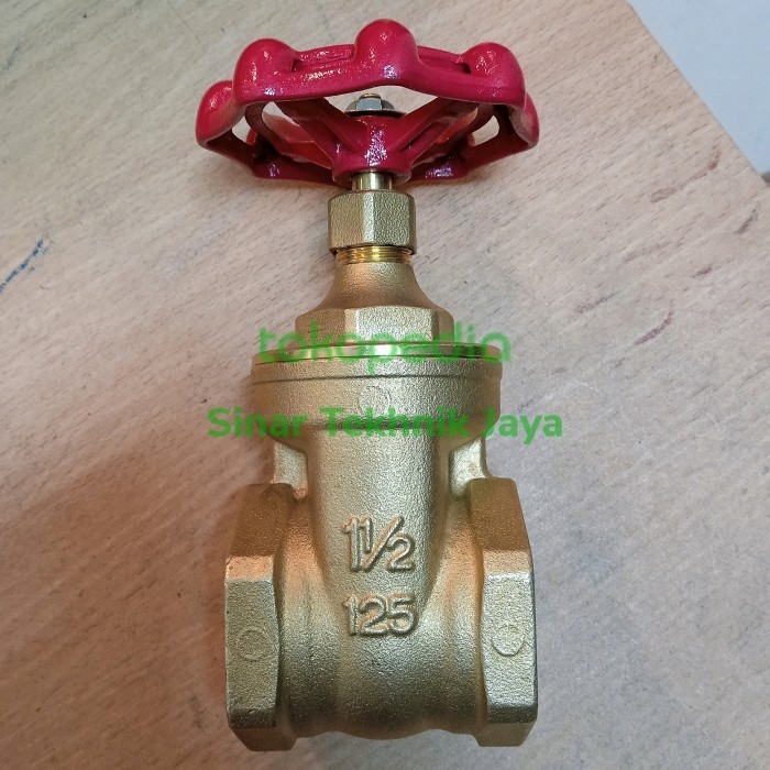 Jual Gate valve 1-1/2" kitz kuningan 1,5" inch kran putar kitz | Shopee Indonesia