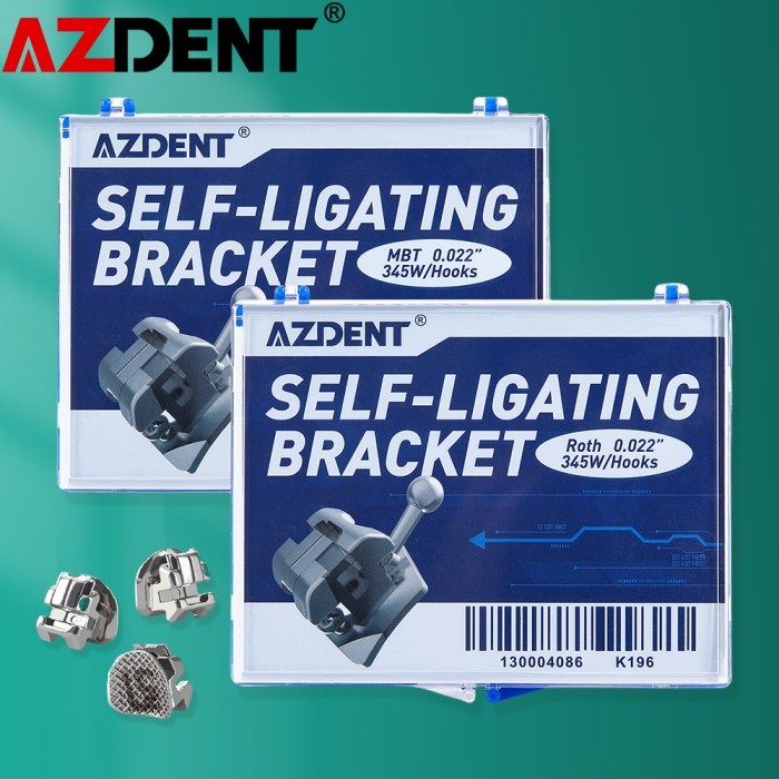 Jual AZDENT Metal Self-Ligating Brackets with Buccal Tube Roth 022 MBT ...