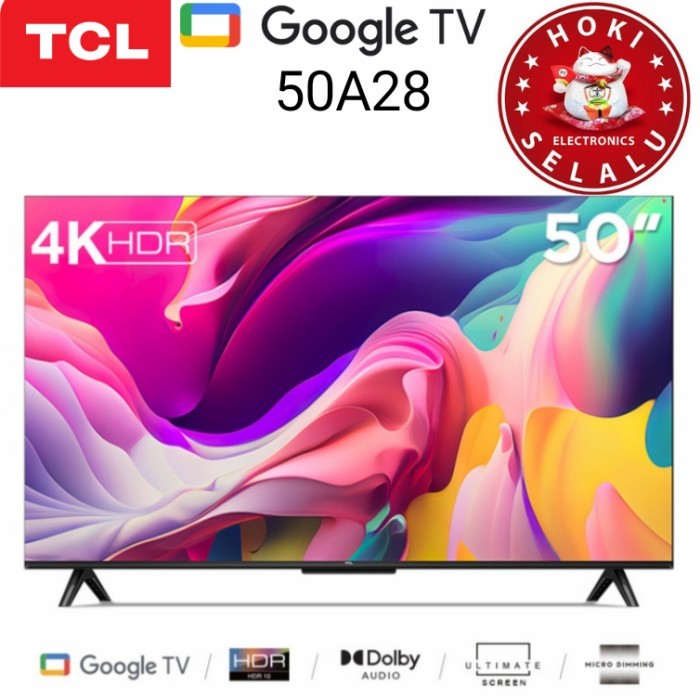 Jual [Google Tv] Tcl 50 Inch 50A28 Smart 4K Hdr 10 Digital Tv Frame ...