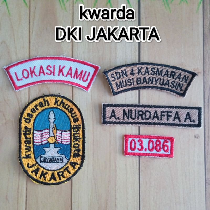 Jual logo DKI Jakarta bordir Pramuka kwarda kwarcab nomor gudep siswa ...