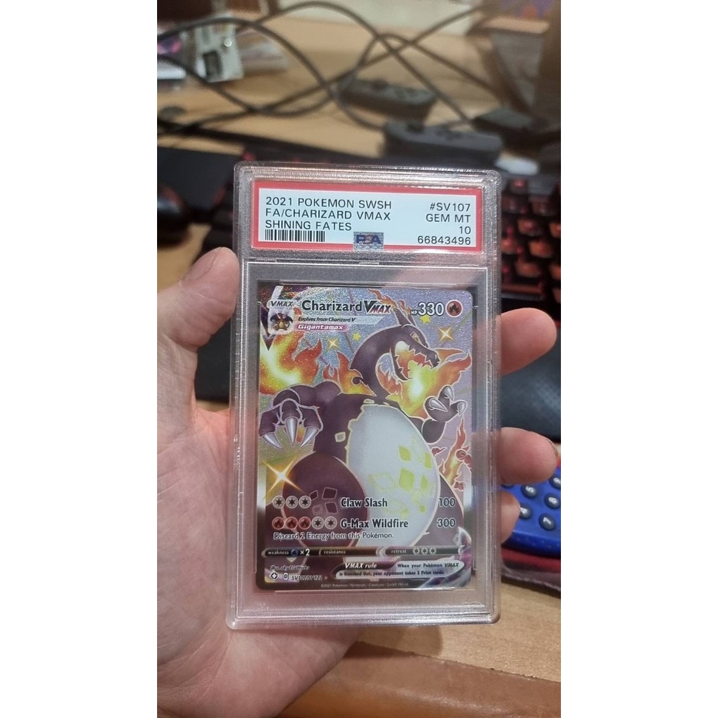 Jual Pokemon Charizard VMAX Shiny Full Art Shining Fates SV107 PSA 10 ...