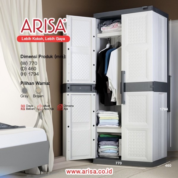Jual LEMARI MULTIFUNGSI PLASTIK ELEGAN DUA PINTU ARISA CA302A | Shopee Indonesia