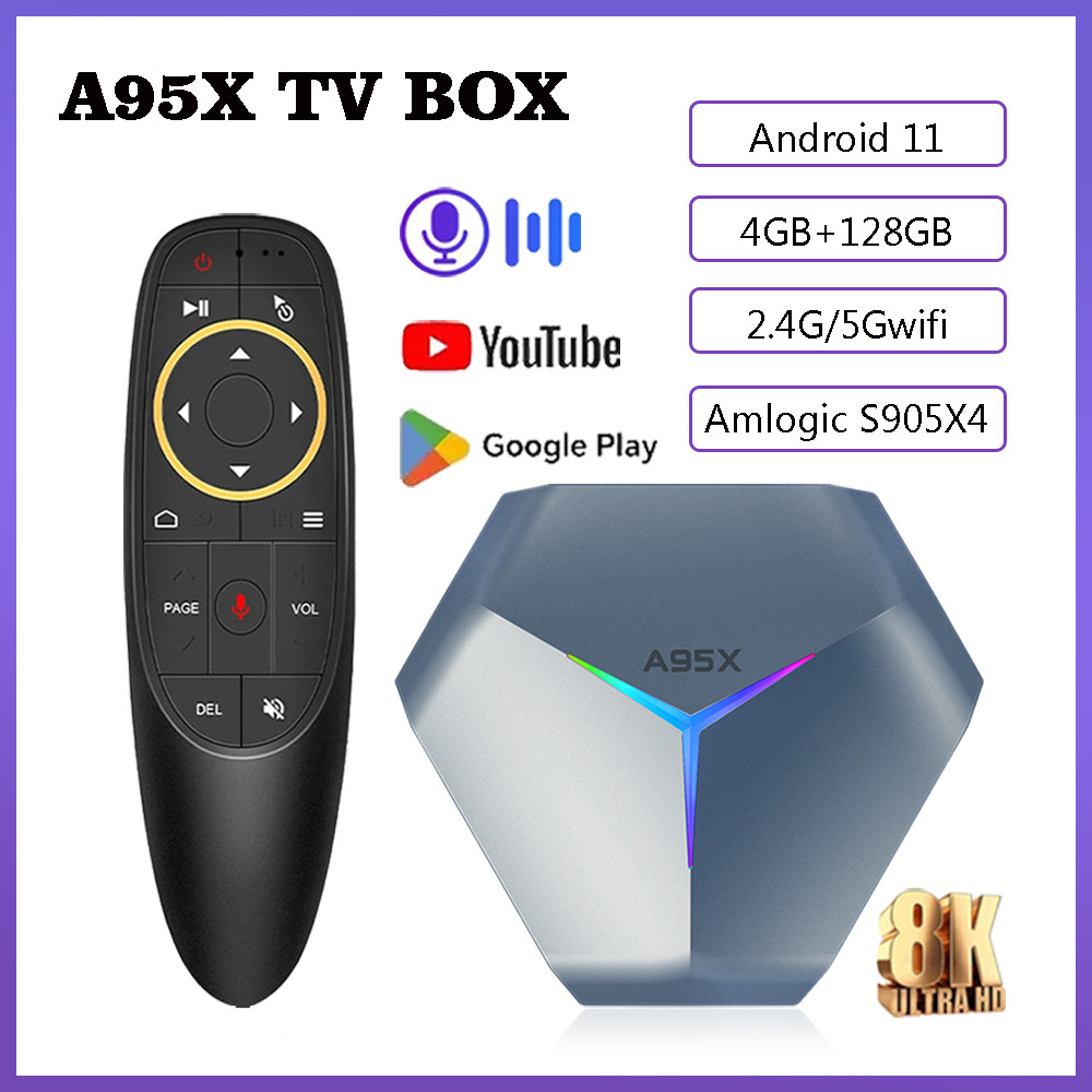 Jual A95X F4 Android TV BOX 8K HD RGB Light Goog Amlogic | Shopee Indonesia