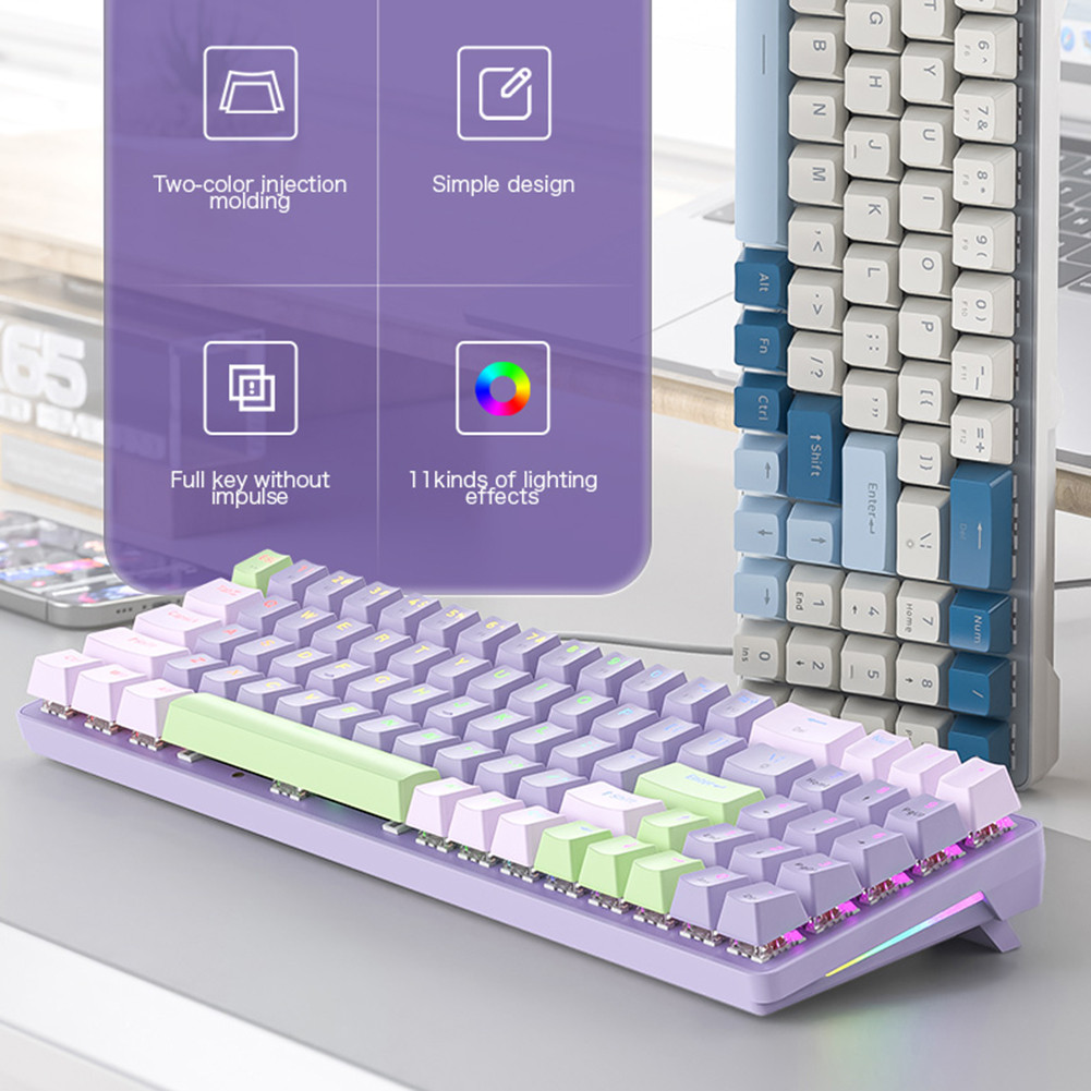 Jual K65 Wired Mechanical Keyboard 78 Keys LED Backlight Gaming ...