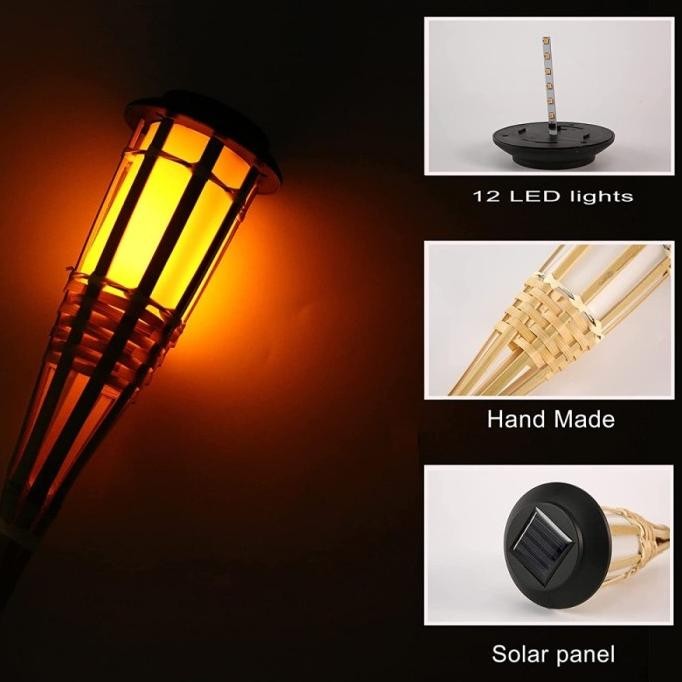 Jual Lampu Taman Tancap Solar Obor Led Pelita Buluh Bambu Dekorasi ...