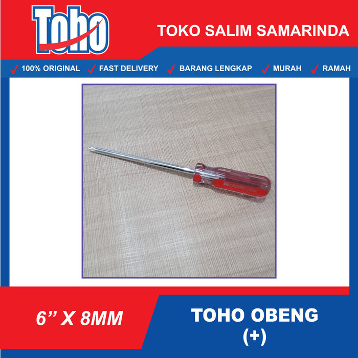 Jual favorit] Obeng Screwdriver Plus (+) 8mm x 6" (150mm ) Magnet Toho ...