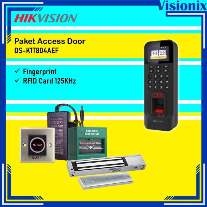 Jual Paket Access Door Lock Fingerprint Hikvision DS-K1T804BEF | Shopee ...