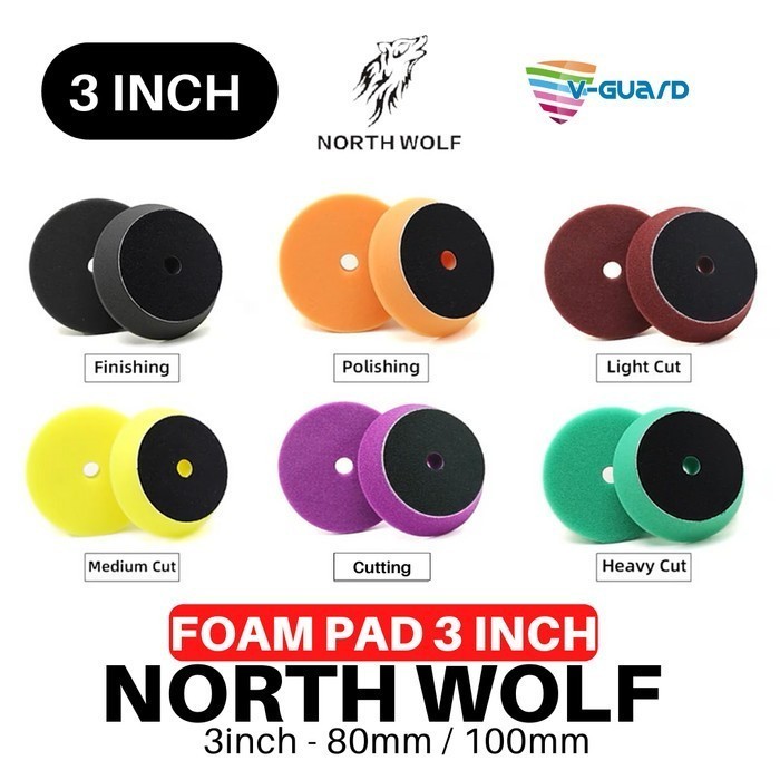 Jual Pasti M4ntep!- Busa Foam Pad Mesin Poles Mobil NorthWolf 3"inch North Wolf Foam 3inch ...
