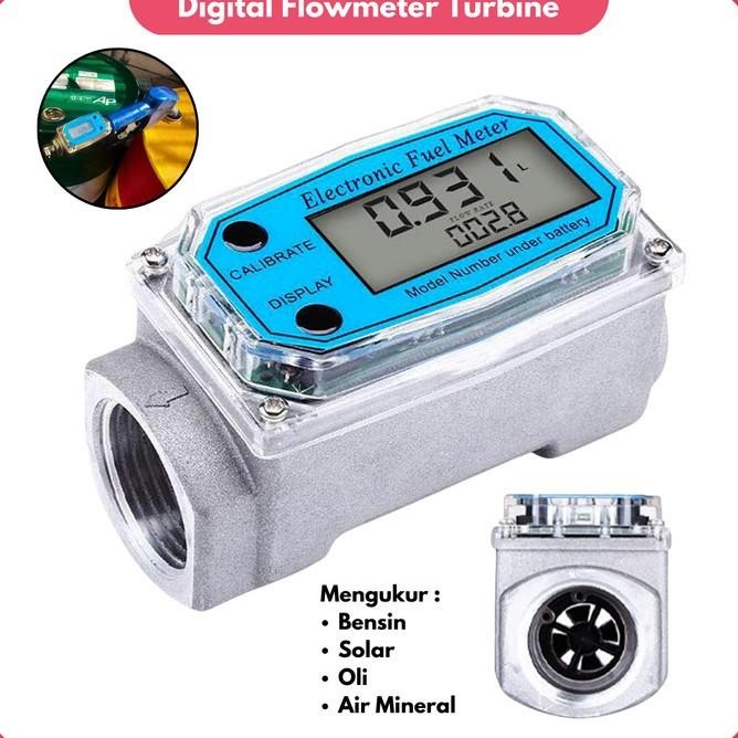 Jual H3N1- Digital Flowmeter Turbine Flow Meter 1 Inch Lcd Alat Ukur ...