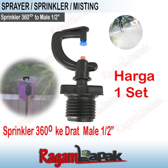 Jual Micro Sprinkler 360 Degree with Male 1/2 Inch / Sprinkler 360 ...