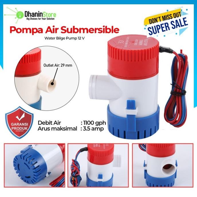 Jual POMPA AIR CELUP MINI KOLAM SUBMERSIBLE PUMP DC 12 VOLT 4163 LITER ...