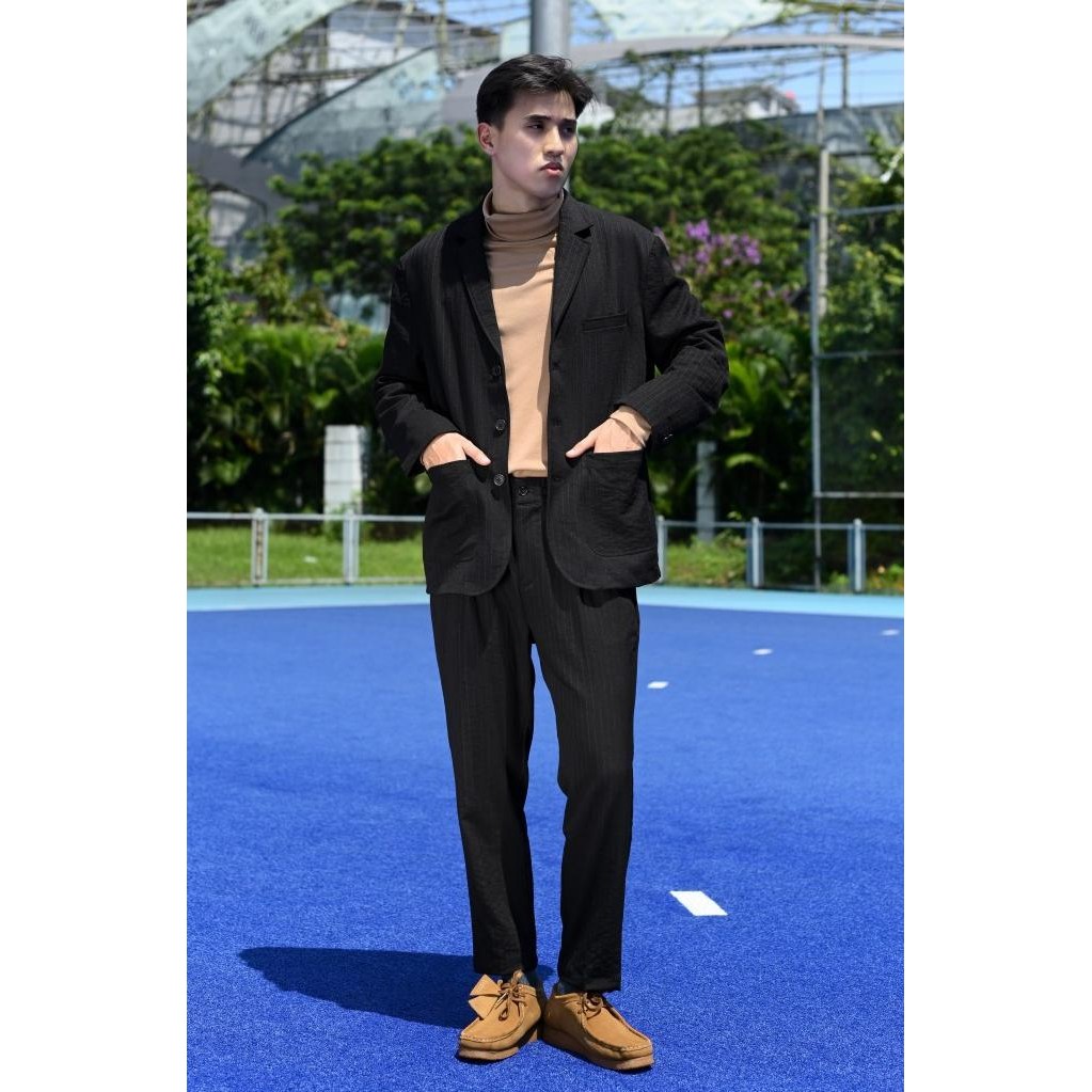 Jual BLAZER PREPP STUDIO STREAKY BLAZER BLACK | Shopee Indonesia