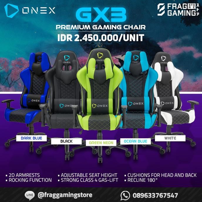 Jual Onex Gx3 / Gx 3 / Gx-3 Premium Quality Gaming Chair Kursi Gaming ...
