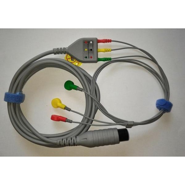 Jual Ready ECG Cable ( Adapter include 3 Snap Lead ) reuse and dispos ...