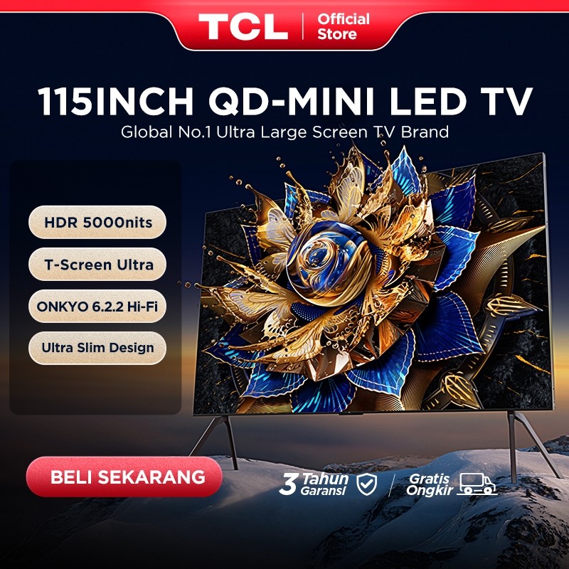 Jual TCL 115” QD-Mini LED - 5000 nits - T-Screen Ultra - (Model: X955 Max) | Shopee Indonesia
