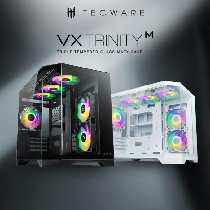 Jual Tecware VX Trinity Casing Komputer Gaming M-ATX Include 6 Fan ARGB ...