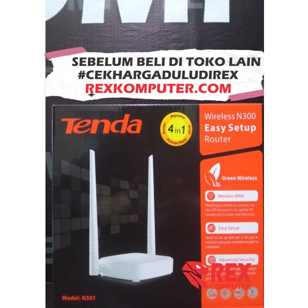 Jual Tenda N301 Wireless N300 Easy Setup Router | Shopee Indonesia