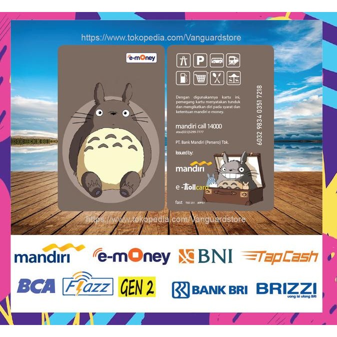 Jual Produk Baru!! KARTU EMONEY ETOLL GAMBAR MY TOTORO COKLAT MANDIRI ...