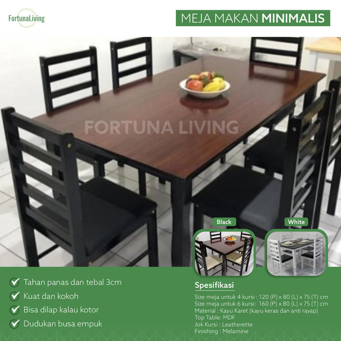 Jual Meja Makan Dining Table Set Minimalis 4 Dan 6 Kursi Anti Rayap ...