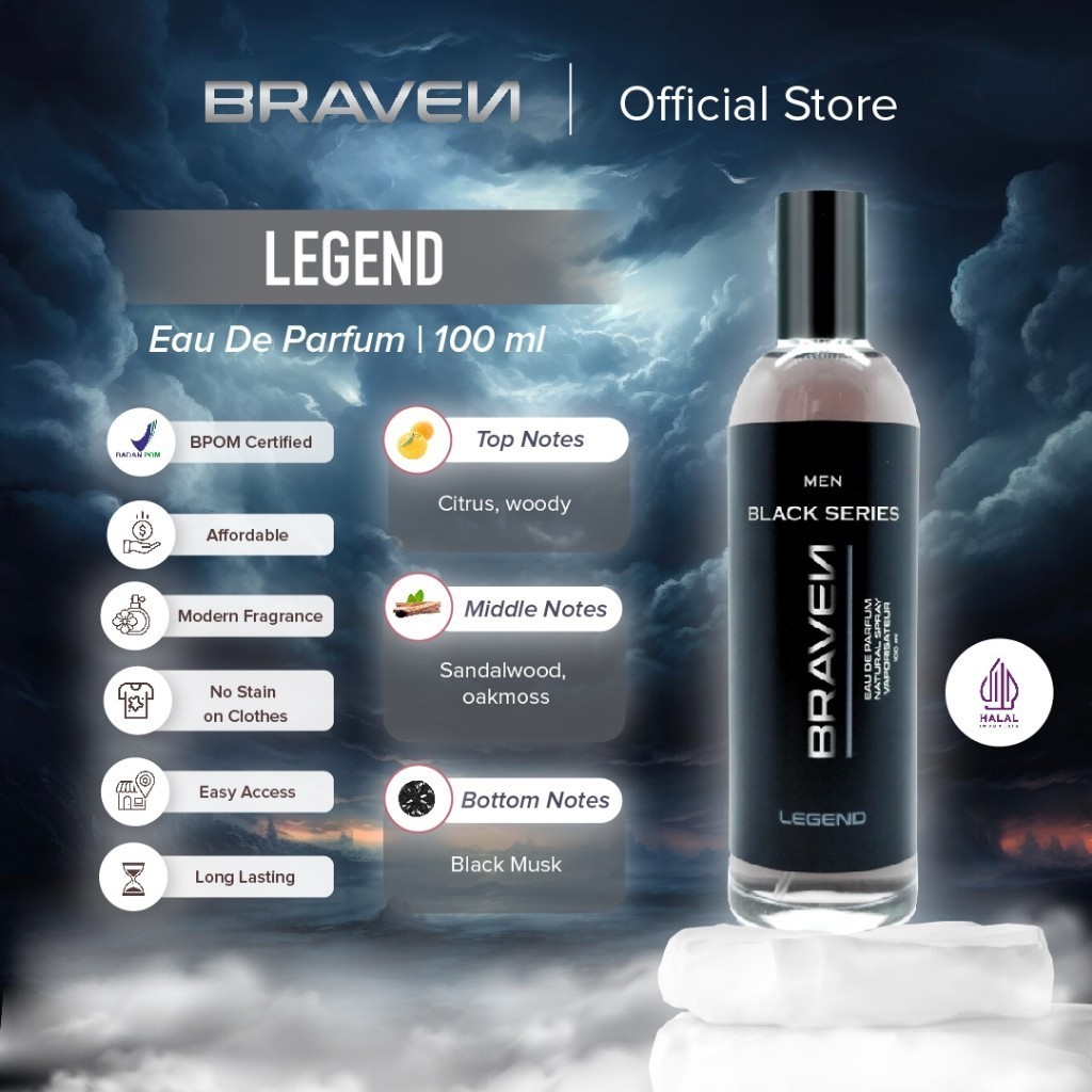 Jual Braven Black Eau De Parfum 100ML Legend Parfum Pria | Parfum Cowok ...