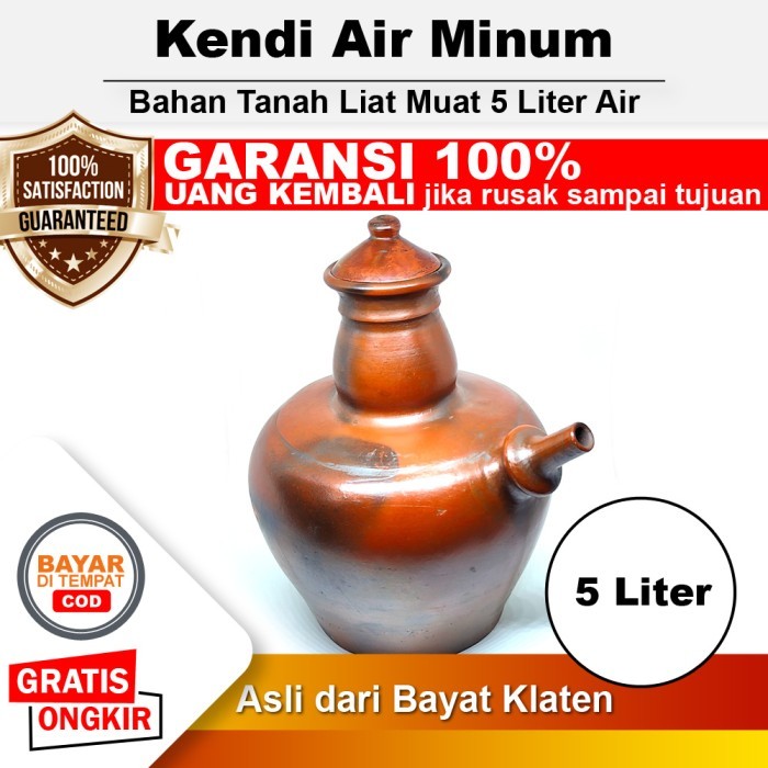 Jual Kendi Tanah Liat Air Minum Teko Gerabah Tradisional - 5 Liter ...