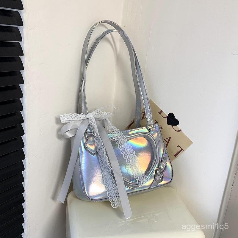 Jual Tas Bahu Wanita PU Tas Cewek Hati Shoulder Bag Transparan/Tas ...