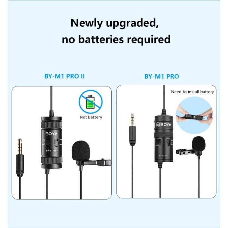 Jual BOYA M1 PRO II PRO 2 LAVALIER MICROPHONE CLIP ON WIRED OMNIDIRECTIONAL MICROPHONE FOR DSLR ...