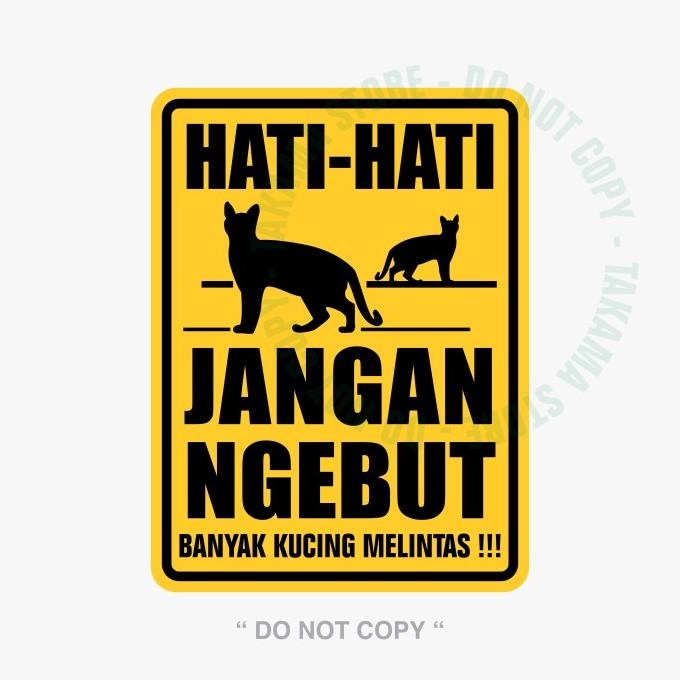 Jual Rambu Sign Signage Hati Hati Kucing Melintas 30 X 40 Cm Plat ...